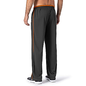 MAGNIVIT Workout Pants for Men Athletic Basketball Soccer Warm Up Pant with Pockets Grey/Orange