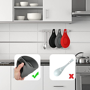 6pcs Silicone Spoon Holder, Spoon Rest for Stove Top Spatula Ladle Pot Lid Spoon Rest for Kitchen Counter Kitchen Gadgets Accessories for Cooking