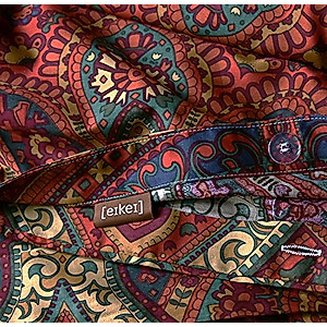 Eikei Boho Paisley Print Luxury Duvet Quilt Cover and Shams 3pc Bedding Set Bohemian Damask Medallion 350TC Egyptian Cotton Sateen (King)