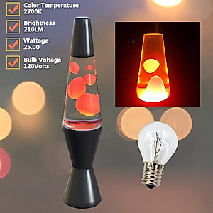 4 Pack S11 Intermediate E17 Base 25 Watt Bulbs for Lava Lamps,Replacement Bulbs for Lava Lamps,Glitter Lamps