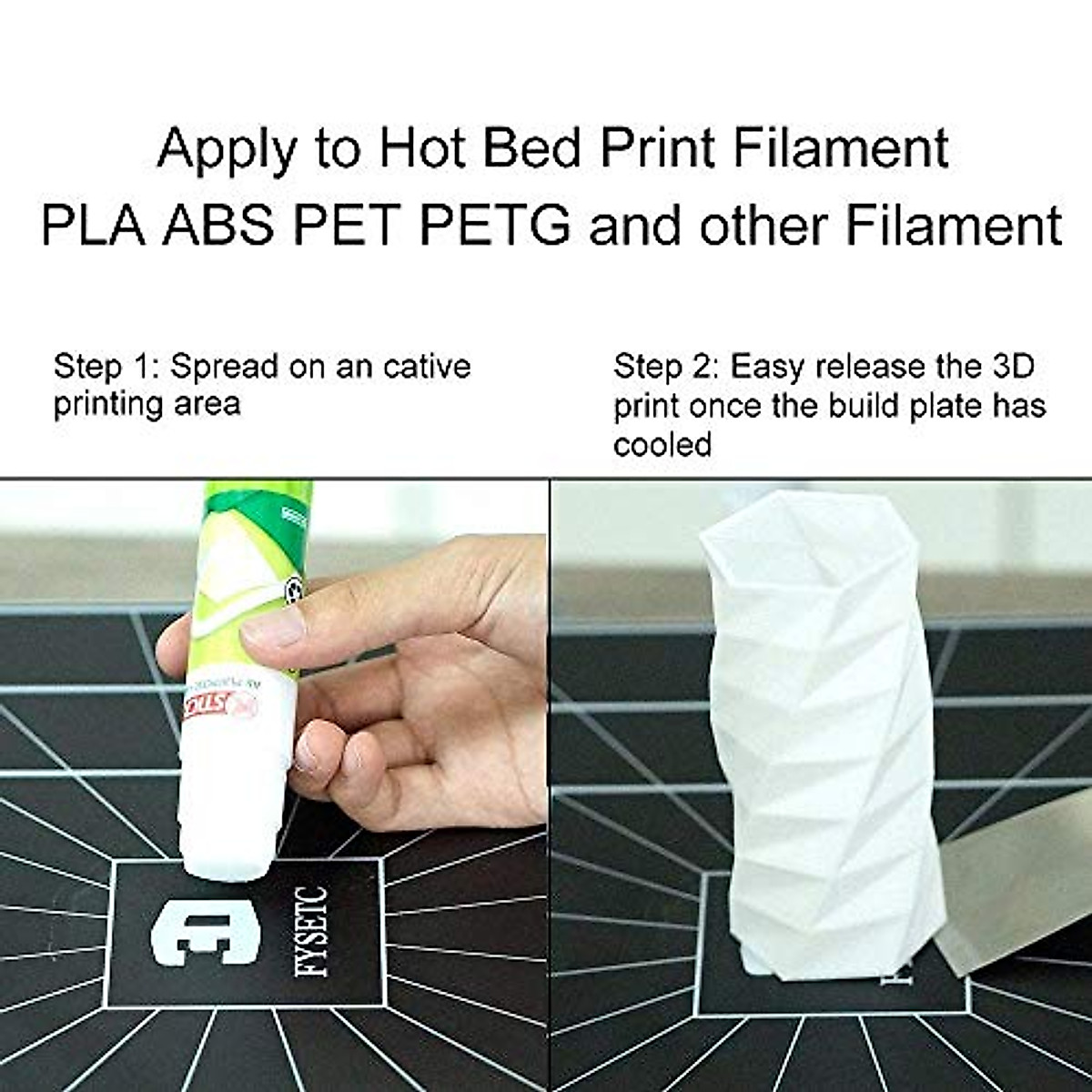 3D Printer Glue Sticks, Aitrip 2Pcs Solid Stickers for 3D Printer Hot Bed Print Filament PLA ABS PET PETG and Other More