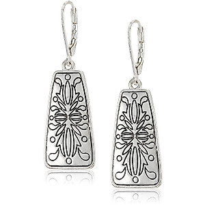 Napier Silver Square Drop Earrings, 0