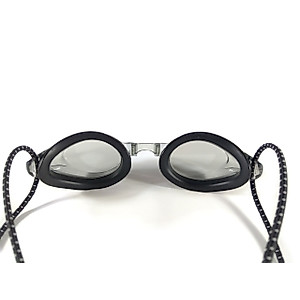 Resurge Sports Anti Fog Racing Swimming Goggles with Quick Adjust Bungee Strap (Black)