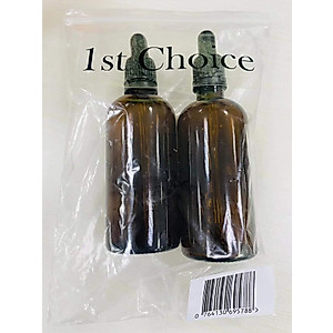 Amber Glass Bottles with Glass Droppers - 2 Each - 4 Oz Capacity