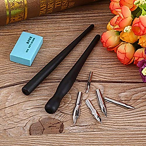 Zerodis Manga Pen Cartoon Comic Pen Nib Drawing Tools Comic Dip Pen Set with 2 Black Pen Holders 5 Nibs 1 Drawing Eraser