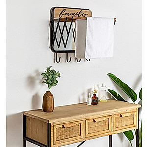 Wall Mirror Accordion Clothes Drying Rack, Laundry Wall Mount Retractable Towel Rack, 3 Bars, Mirror & 4 Hooks, Clothes Save Space Storage, Best for Laundry Room, Mudroom, Bathroom, Father's Day