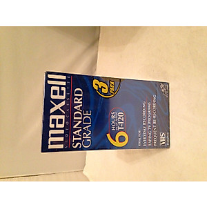 Maxell Standard Grade VHS Tape 6 Hours (3 Pack)