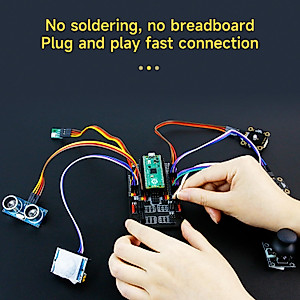 Yahboom Raspberry Pi Pico2 Sensor Kit, Compatible with Pico 2 Microcontroller Board, Based On Official RP2350 Chip, Dual-Core & Dual-Architecture Design, MicroPython Programming