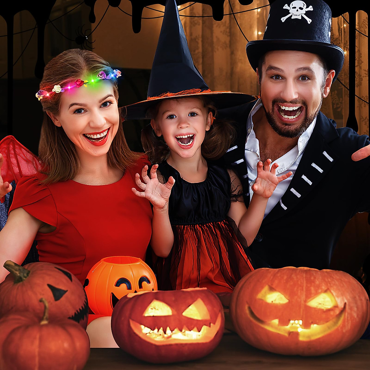 20 Pcs Halloween LED Flower Crowns Headbands - Light Up Headband for Women, Garlands Glowing Floral Wreath Crowns for Wedding Beach Party Birthday Cosplay