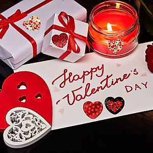 HOWAF Valentine's Day Heart Shape Stickers, Valentine's Day Labels Stickers Sheets, Valentines Day Decorative Stickers for Valentines Party Decorations Supplies, Happy Valentine’s Day Self Adhesive Stickers