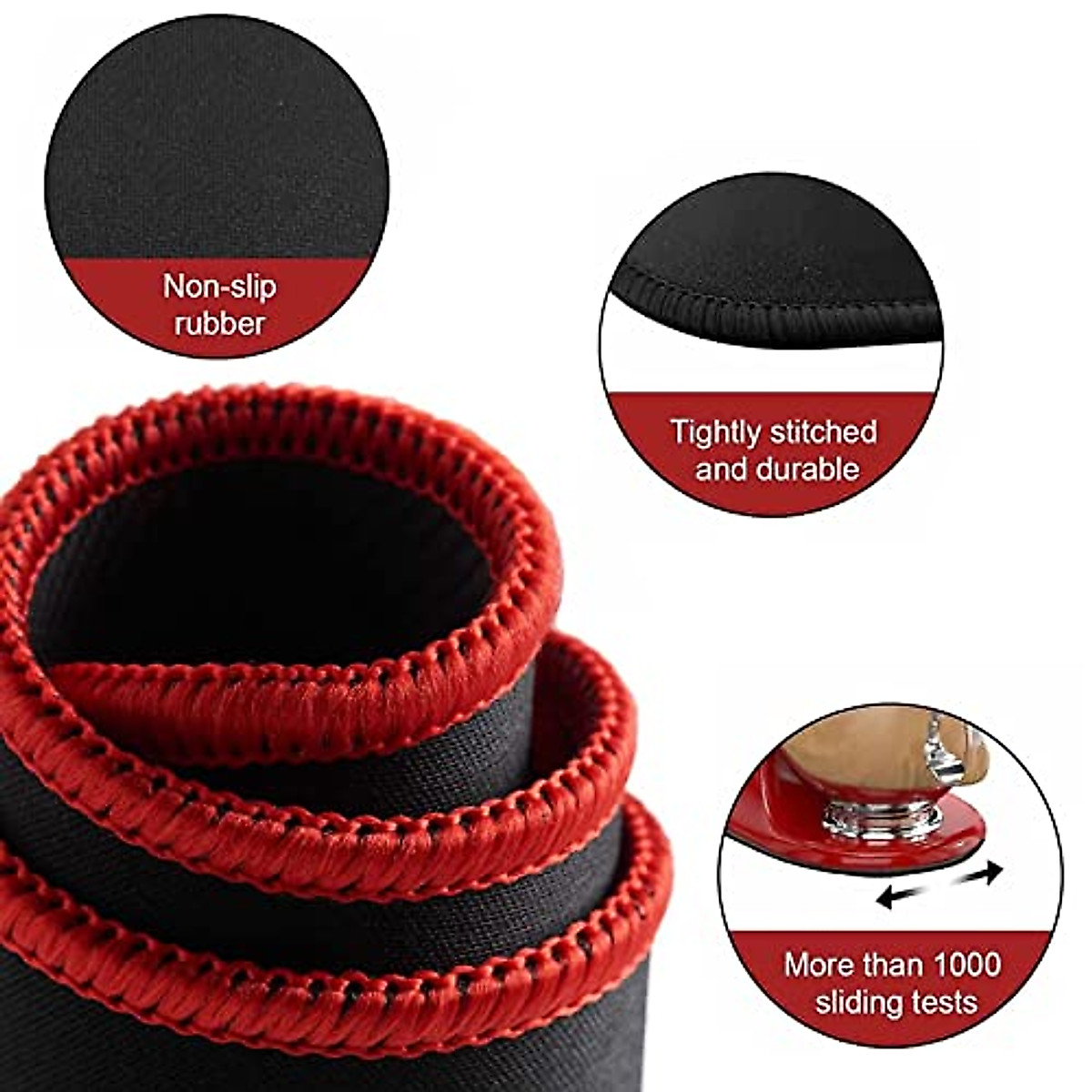 Kitchen Appliance Slider Mats, Furniture Slider with Two Cord Organizers, Sliding Mouse Pad for Kitchen Stand Mixer 5-8 Qt Bowl Lift Stand Mixer, Kitchen Mixers Accessories(5-8 Qt Tilt, Black)