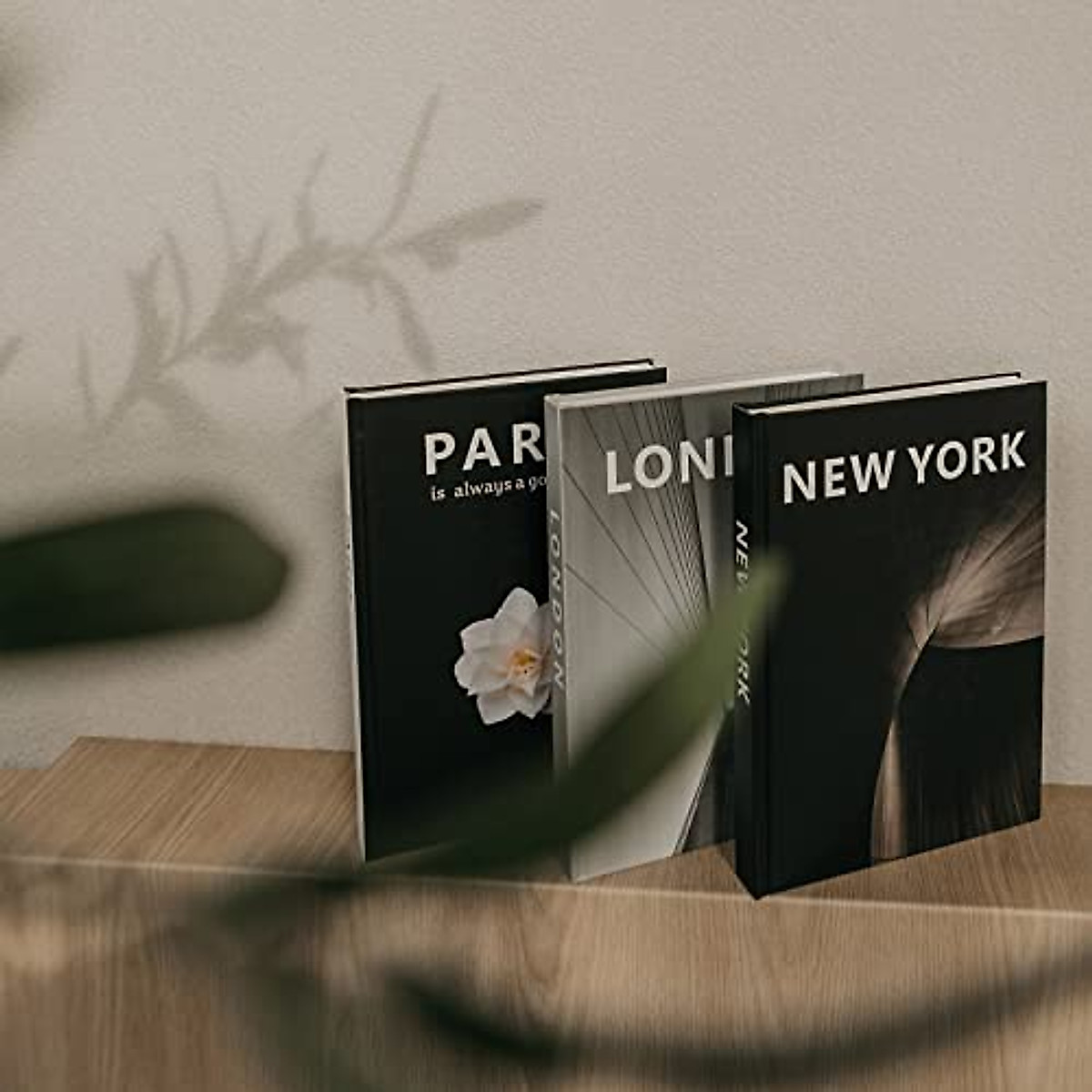 3 Pieces Large Size Fashion Decorative Book,Decorative Hardcover Books, Modern Stack,Fashion Design Book ,Display Books for Coffee Tables/Shelves Black and White Gray Shelf Night Stands Decor