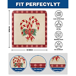 Christmas Candy Cane Chair Back Cover, Dining Chair Protector Covers, Bowknot Red Board Vintage Chair Covers Removable Chair Slipcovers for Weeding Banquet Party 19"x18", 4 Pack