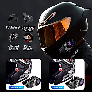 Good Rider Motorcycle Bluetooth Headset LX3 Motorcycle Helmet Bluetooth Intercom for 2 Riders 800M with CVC Noise Reduction Stereo Music IPX6 Waterproof Full Face Helmet (1 Piece)