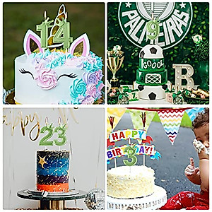 3inch Birthday Number Candle, 3D Candle Cake Topper with Crown Cake Numeral Candles Number Candles for Birthday Anniversary Parties (Green; 1)