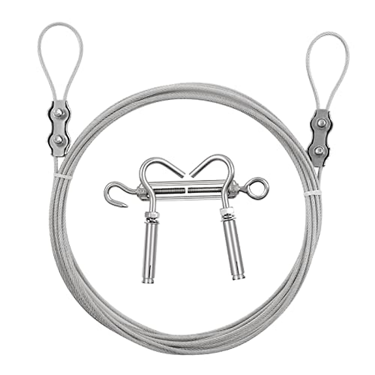 Clotheslines 20 2/3ft Portable for Travel, Curtain Wire Heavy Duty Stainless Steel, Windproof Anti-sag Laundry Rope Multipurpose Cable Camping/Cruise/Travel/Drying (20 2/3ft)