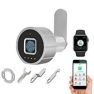 Fingerprint Drawer Lock eLinkSmart Phone App Cabinet Lock 30MM (27MM) Biometric Drawer Lock with 3 Sizes Tubular ​Cam 20 Fingerprints 1000+ App Users Support iOS Watch