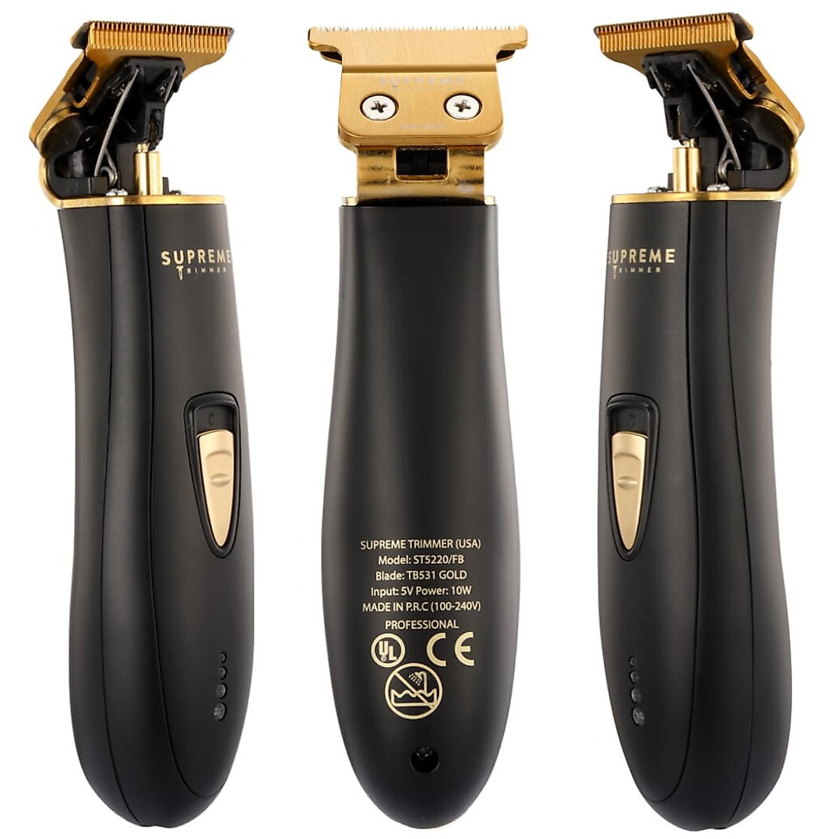 Supreme Trimmer T Shaper | Professional Barber Trimmer Hair Clippers for Men (90 Min Run Time) Cordless Hair Trimmer Zero Gapped Liner Beard Trimmer | ST5220 Black