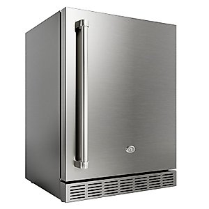 cureder 21 Inch Outdoor Refrigerator, Weather Proof Stainless Steel Beverage Beer Cooler Under Counter Fridge, Indoor/Outdoor Refrigerator with 3 Shelves for Patio Kitchen and Commercial Use