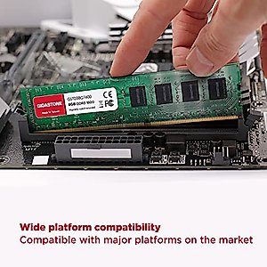 【DDR3 RAM】 Gigastone Desktop RAM 16GB (2x8GB) DDR3 16GB DDR3-1600MHz PC3-12800 CL11 1.5V 240 Pin Unbuffered Non ECC UDIMM for PC Computer Desktop Memory Module (Desktop ONLY)