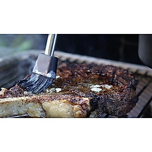 Outset Q173 Cast Iron Sauce Pot with Brush, 1 EA, Black