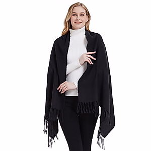 Landisun Scarf for Women Winter Cashmere-Pashmina-Shawl Wraps Scarf Winter Women Cashmere-Scarf Wedding Scarf-Black