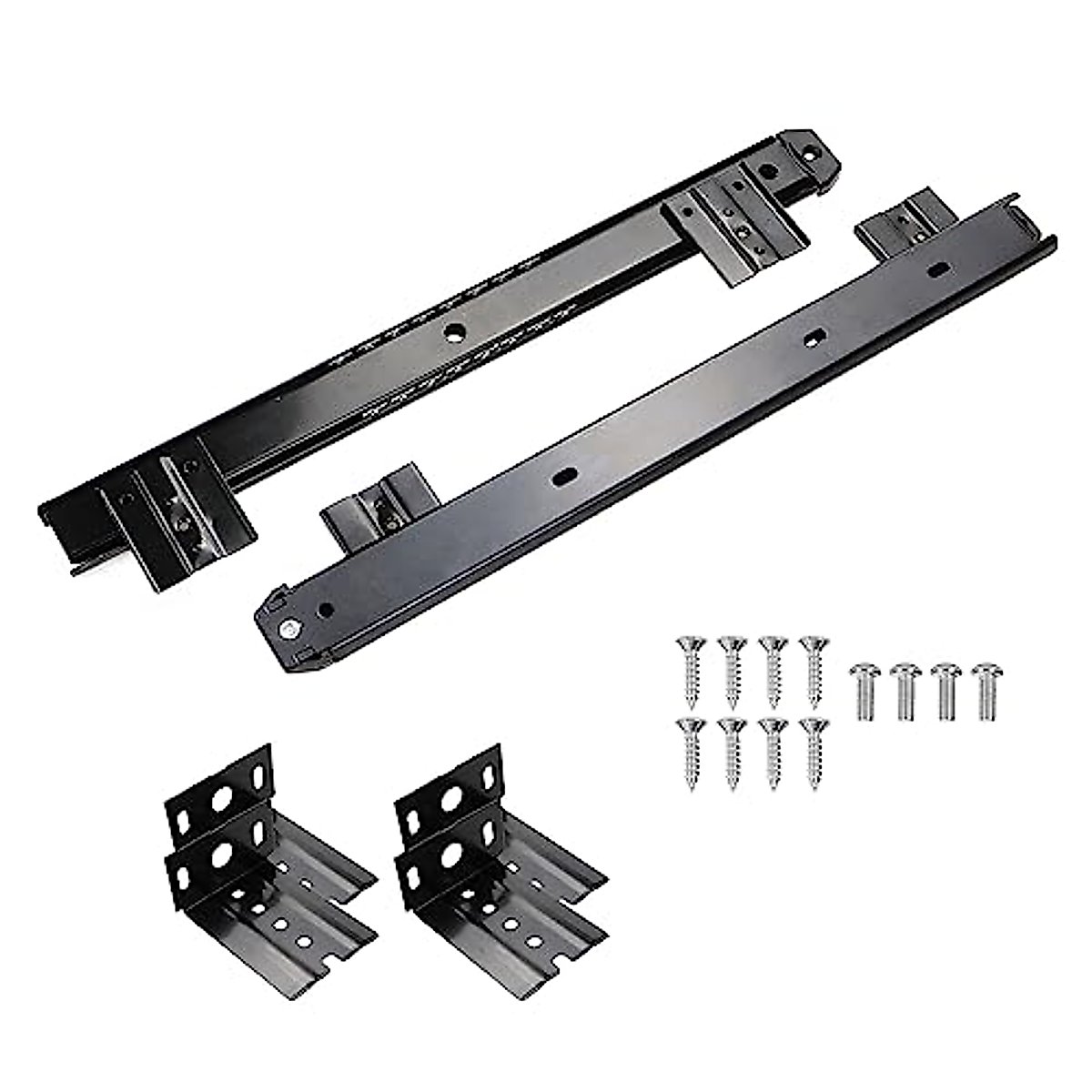 KUMGROT Black Keyboard Slides 14 Inches Keyboard Tray Under Desk Slides Computer Drawer Tray Accessories Keyboard Drawer Slides with Adjustable Height Bracket