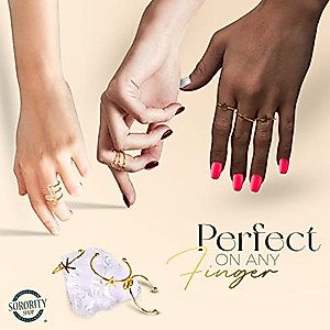 Sorority Shop Sigma Gamma Rho Stacking Ring Set - Adjustable Rings with 18k Gold Plating