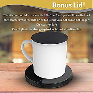 DiviniTi Coffee Mug Warmer for Desk - Electric Cup Warmer for Desk - 2-Setting Coffee Cup Warmer for Coffee - Safe, Easy-to-Use Mug Warmer Coffee Warmer for Desk Heated Coffee Mug (NO Mug Included)