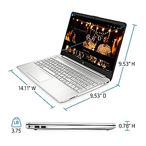 Newest HP 15 Business Laptop, AMD Ryzen 5 5500U, 15.6inch FHD Display, 16GB RAM, 512GB SSD, Wi-Fi 5, Bluetooth, Webcam, Windows 10 Pro | 32GB Tela USB Card Silver 15-ef2127wm