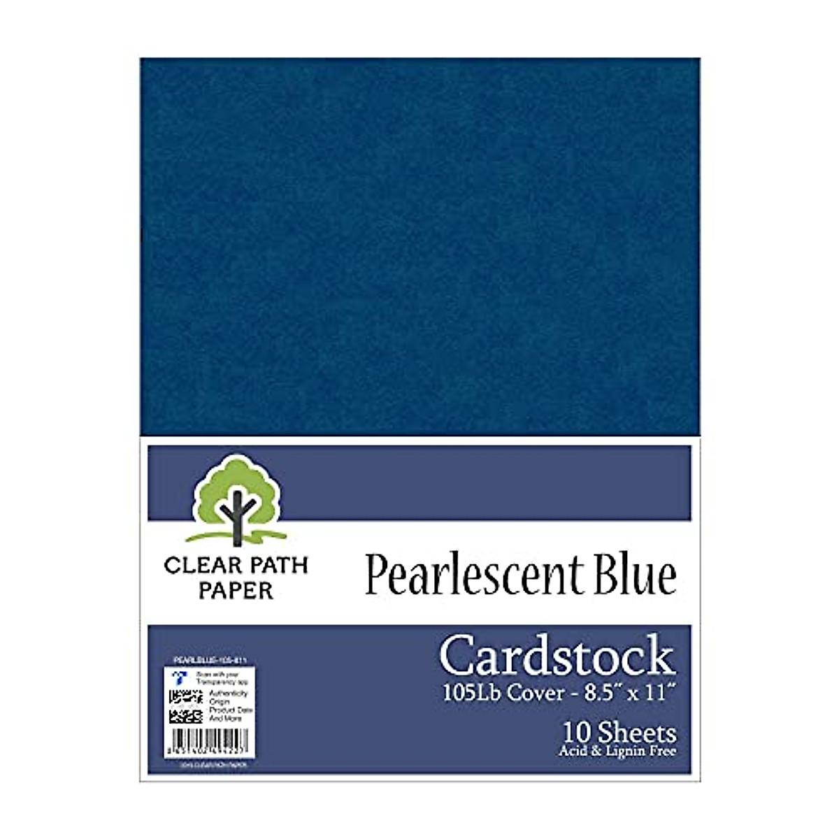 Bundle - 2 Cardstock Items - Pearlescent Blue - 8.5 x 11 inch - 105Lb Cover; Pearlescent Red - 8.5 x 11 inch - 105Lb Cover - 20 Sheets Total - Clear Path Paper