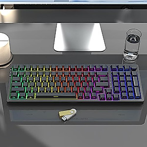 NACODEX AK992 99 Key Hot Swappable RGB Gasket Mount Keyboard | OEM PBT Side Engraved Keycaps | 4000mAh Bluetooth /2.4G /Wired PC Gaming Custom Keyboard with Volume Knob