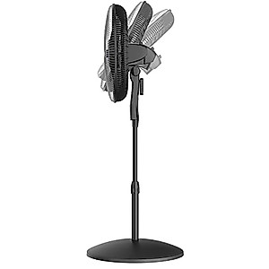Lasko 18" Oscillating 4-Speed Large Room Pedestal Fan with Remote Control Adjustable Height Durable Metal Grill Great for Office, School and Home S18605, Black (Renewed)