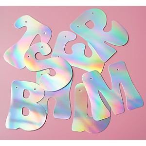 Pre-Strung Holographic Bachelorette Party Banner Iridescent Its Me Hi I'm The Bride Its Me Banner for Bachelorette Party Decoration