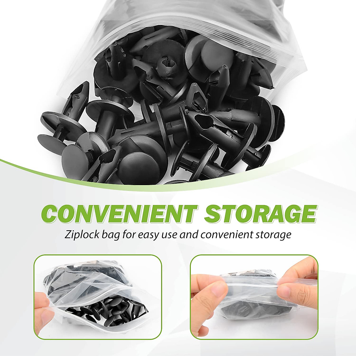 Frokom 100pcs 8mm Hole Size Nylon Car Bumper Retainer Clips Push Type UTV ATV Fender Push Clips for Toyota 52161-02020 52161-16010,GM 21030249 Ford N807389S