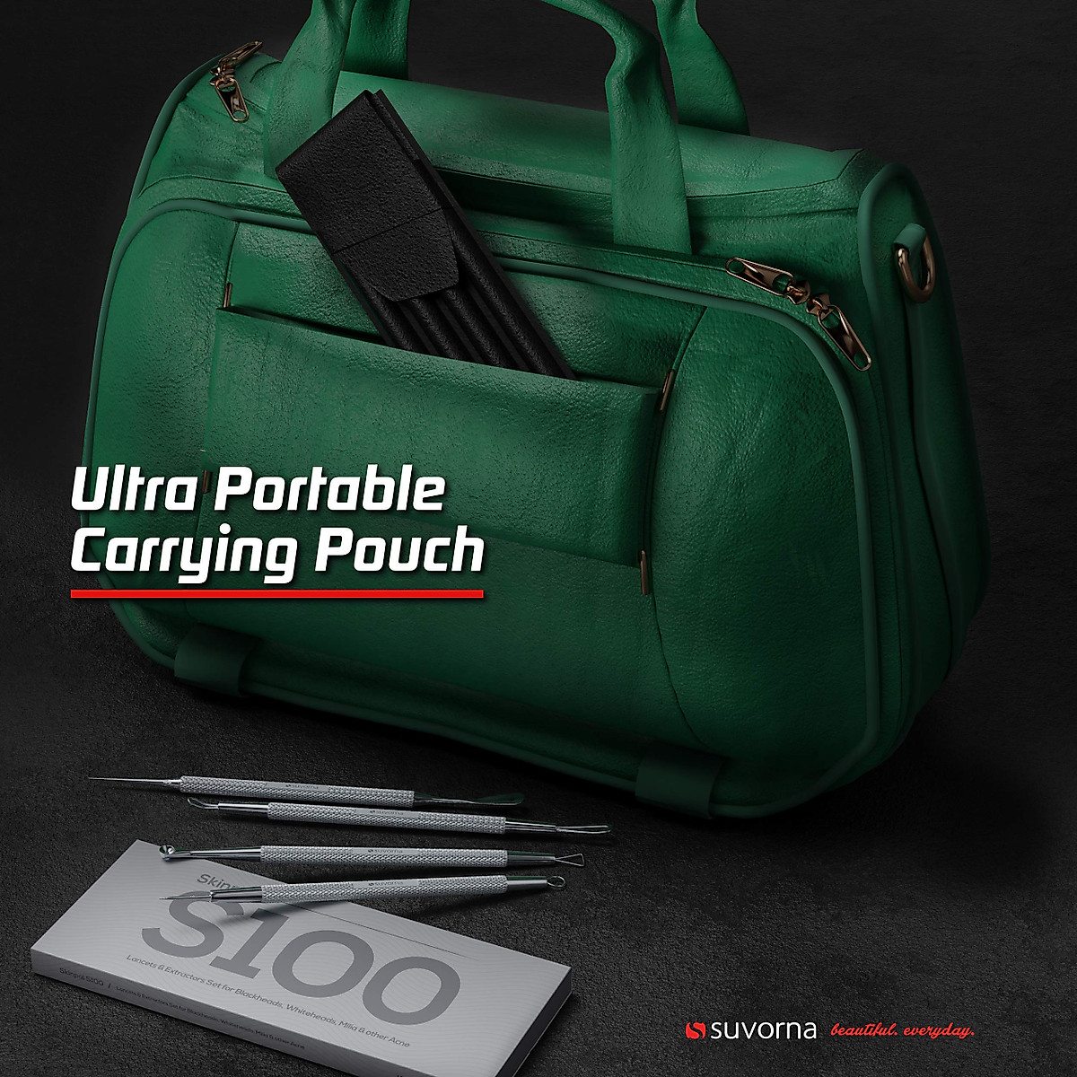 Suvorna Skinpal Pimple Popper Tool Kit | Milia Remover | Lancets for Facial Extraction | Whitehead Extractor Tool | Comedone Extractor | Blackhead Remover Tool | Acne Needle Tool & Cyst Removal Tool.