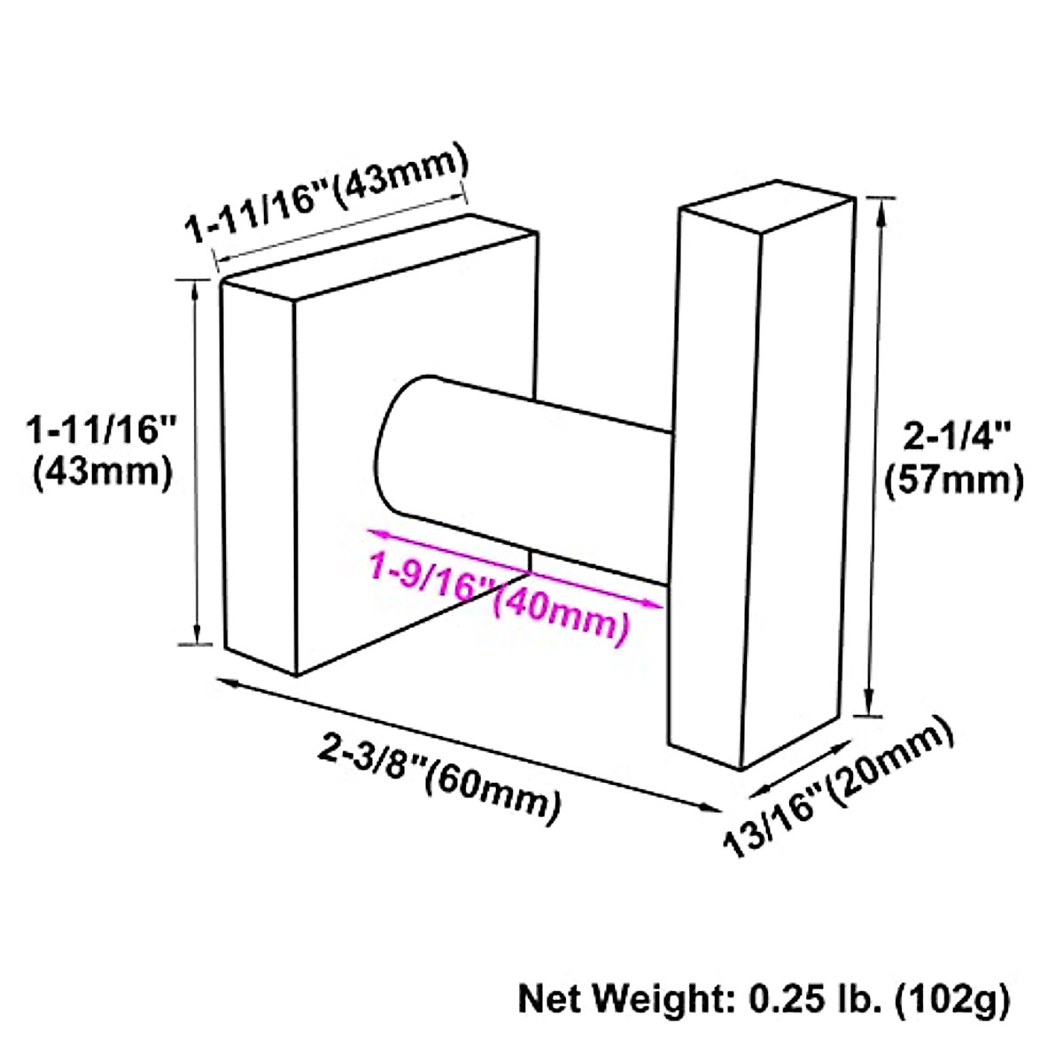 APLusee Towel Hook Matte Black and Gold, SUS 304 Stainless Steel Chic Square Coat Holder, Multipurpose Hanger for Bathroom Toilet Kitchen Home, Storage Organizer