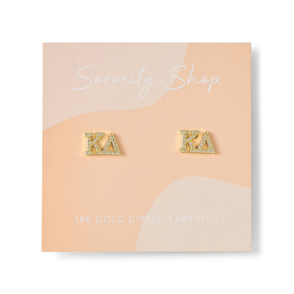 Sorority Shop Kappa Delta Earrings — KD 18K Gold Plated Sorority Gifts Earrings, Long-Lasting Kappa Delta Gifts for Women
