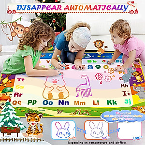 Water Doodle Mat Toys for Ages 2-4, 40 X 30 Inch Large Water Painting Doodle Drawing Mat, Toddler Toys for Age 3 4 5 6 7 Year Old Girls Boys Birthday Gift, Mess Free Coloring Painting Learning Toys