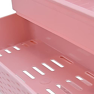 Double‑Layer Bathroom Shelf,Shower Caddy Basket Shelf Set,Toilet Tissue Box Punch Free Kitchen Bathroom Storage Rack,Wall Mounted Holder for Bathroom Shower Kitchen(Pink)