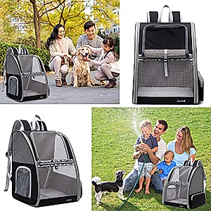 ALCLM Pet Carrier Backpack for Dogs and Cats Backpack,Puppies,Fully Ventilated Mesh,Airline Approved,Designed for Travel, Hiking, Walking & Outdoor Use-Black
