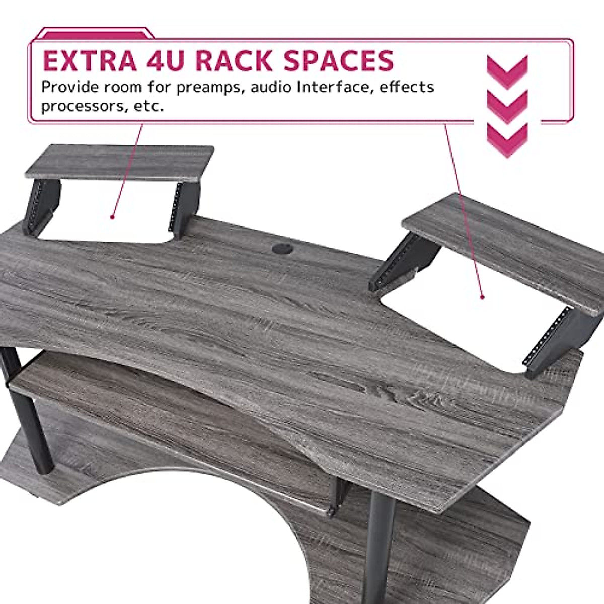 Acme Furniture Eleazar Music Recording Studio Desk, Black Oak