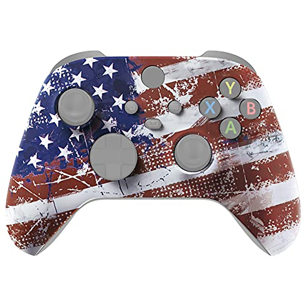 eXtremeRate Impression US Flag Soft Touch Front Housing Shell for Xbox Series X/S Controller, Custom Cover Faceplate for Xbox Series X/S, Xbox Core Controller - Controller NOT Included