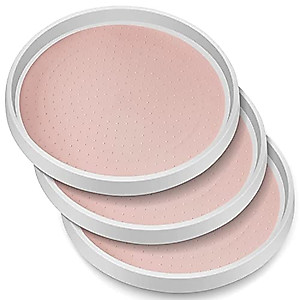 Rarapop 3 Pack Non Skid Lazy Susan Turntable Display Stand, 12-Inch Rotating Spice Rack Spinning Organizer for Cabinet, Pantry, Refrigerator, Countertop