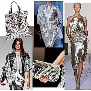 2 Yard Metallic Foil Stretch Fabric, 4 Way Stretch Spandex, Glitter Sewing Fabric by The Yard, Dark Gold Lame Fabric, 72”x59”, A23