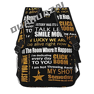 DUAHUAZAI Kid'S Backpack Hamilton-Drama School Bag For Teens Boys Women Laptop Daypack Hiking Waterproof Book Bags