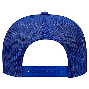 OTTO Wholesale 12 x Polyester Foam Front 5 Panel High Crown Mesh Back Trucker Hat - Royal - (12 Pcs)