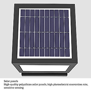 CZLZY Solar LED Post Light Simple Modern Aluminum Square Pillar Lamp Outdoor Patio Fence Column Light Waterproof IP54 Villa Gate Base Light Lawn Landscape Light