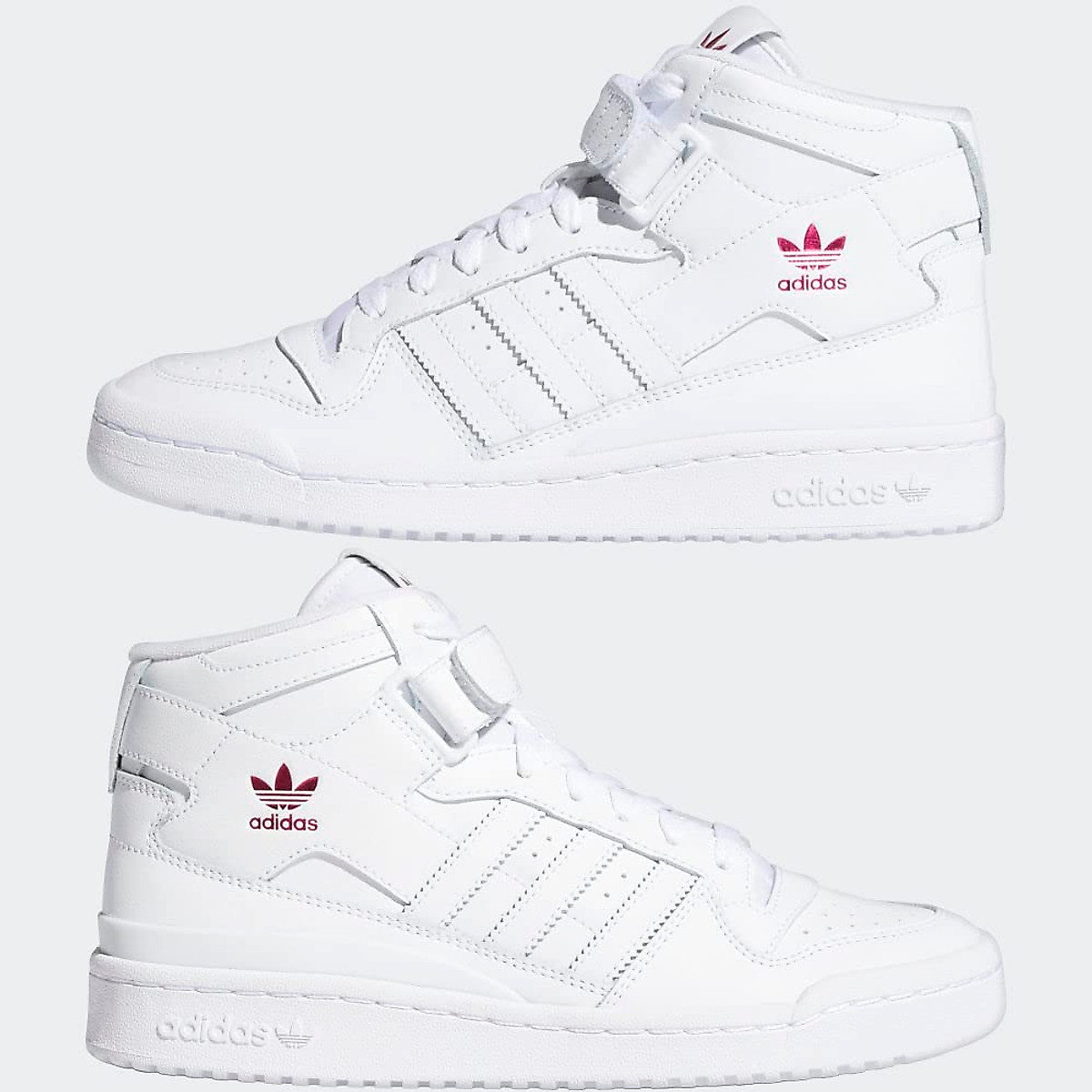 adidas Originals Women's Forum Mid Sneaker, White/White/White, 9
