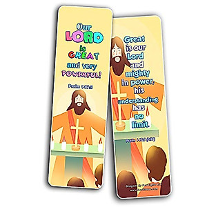 Powerful God Bible Verse Bookmarks for Kids (30 Pack) - Handy Powerful God Memory Verses for Kids to Learn and Memorize